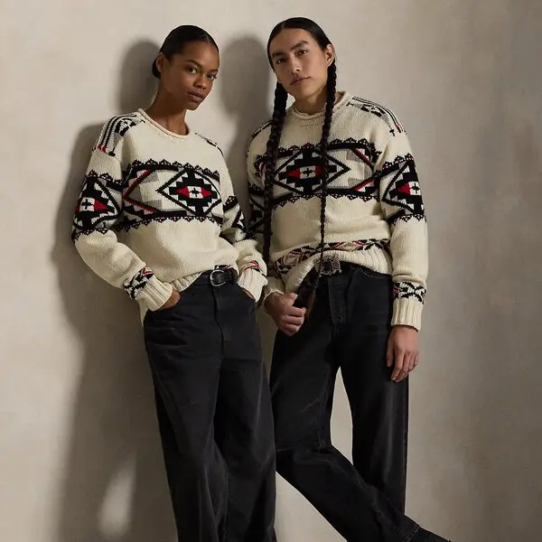 Ralph Lauren Polo X Tópa Center Camp Sweater - Cream Multi
