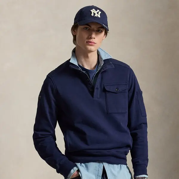 Ralph Lauren Loopback Fleece Utility Weathirt - Cruise Navy