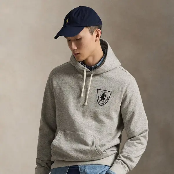 Ralph Lauren Embroidered Fleece Hoodie - Loft Heather