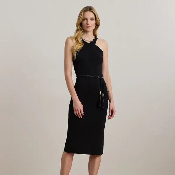 Ralph Lauren Rib-knit Sleeveless Dress - Black