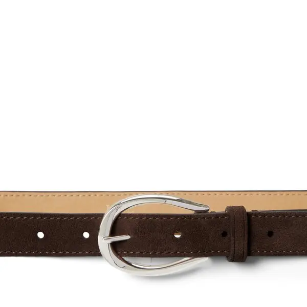 Ralph Lauren Stirrup Buckle Calfskin Suede Belt