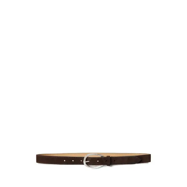 Ralph Lauren Stirrup Buckle Calfskin Suede Belt
