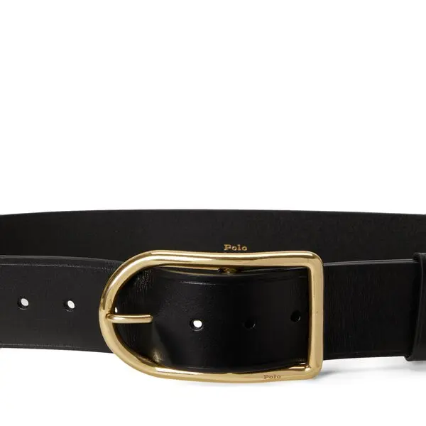 Ralph Lauren Leather Belt With Curved Buckle