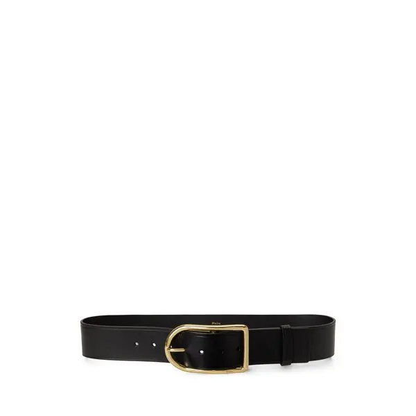 Ralph Lauren Leather Belt With Curved Buckle