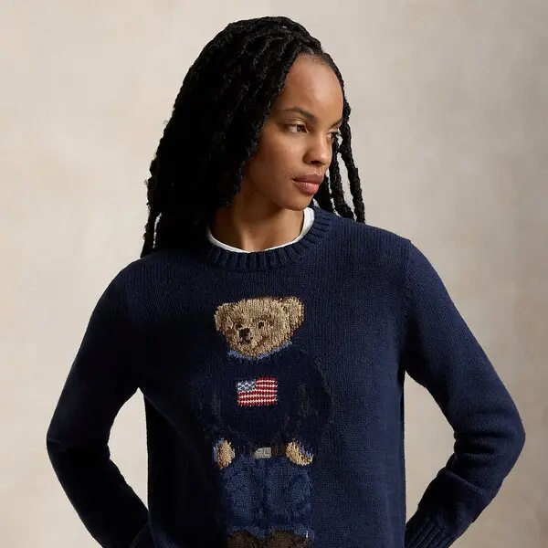 Ralph Lauren Polo Bear Cotton-linen Sweater - Navy Multi