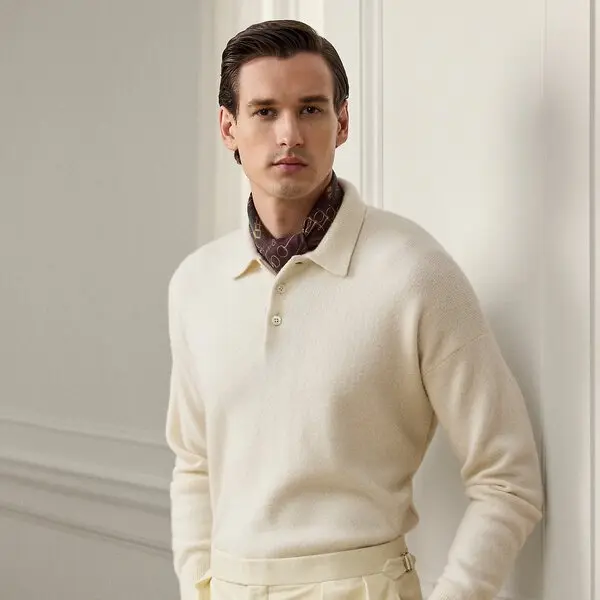 Ralph Lauren Cashmere-alpaca Polo Sweater - Classic Cream