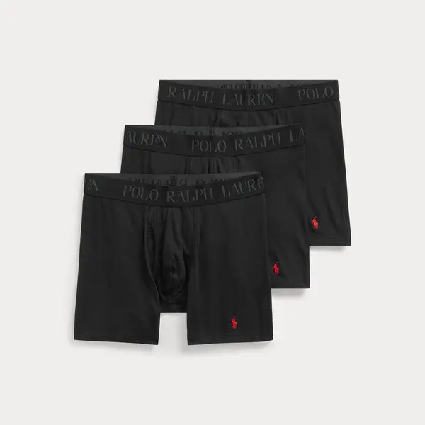 Ralph Lauren 4d-fex Cotton Moda Boxer Brief 3-pack - Black