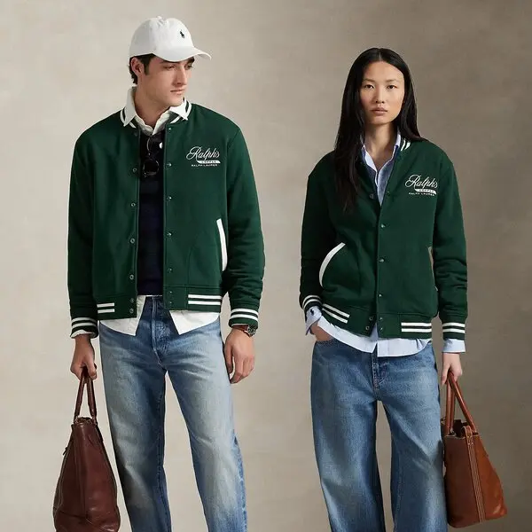 Ralph Lauren Coffee Baeball Jacket - College Green