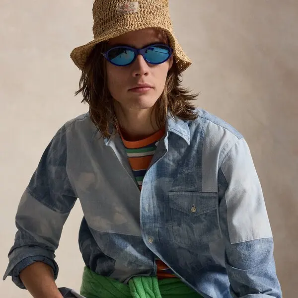 Ralph Lauren Classic Fit Patchwork Chambray Shirt