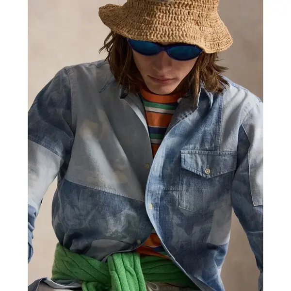 Ralph Lauren Classic Fit Patchwork Chambray Shirt