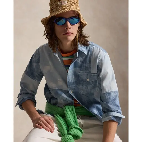 Ralph Lauren Classic Fit Patchwork Chambray Shirt