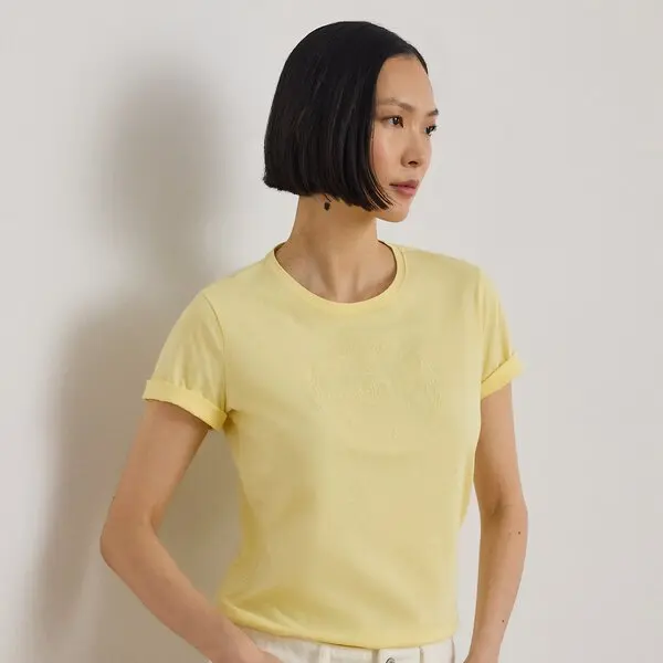 Ralph Lauren Embroidered-crest Cotton Jersey Tee - Light Lemon Sorbet