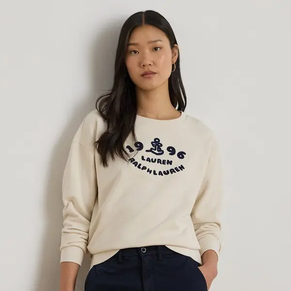 Ralph Lauren Anchor-logo Cotton French Terry Pullover - Mascarpone Cream
