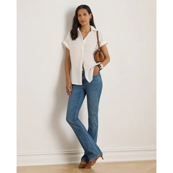 Ralph Lauren Relaxed Fit Linen Short-sleeve Shirt - White