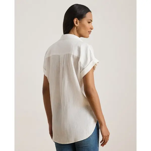 Ralph Lauren Relaxed Fit Linen Short-sleeve Shirt - White