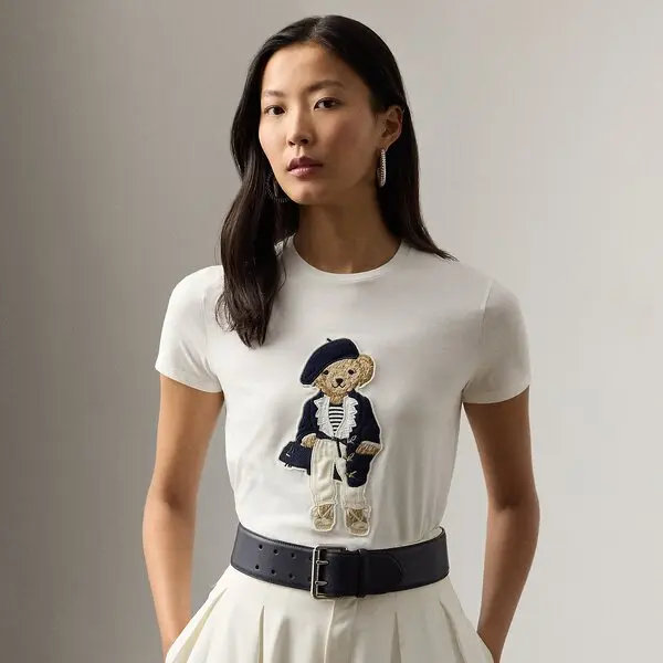 Ralph Lauren Pre-pring Polo Bear Cotton Tee - Lux Cream