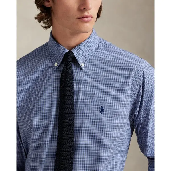Ralph Lauren Classic Fit Checked Stretch Poplin Shirt - Blue Multi