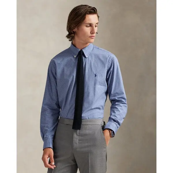 Ralph Lauren Classic Fit Checked Stretch Poplin Shirt - Blue Multi