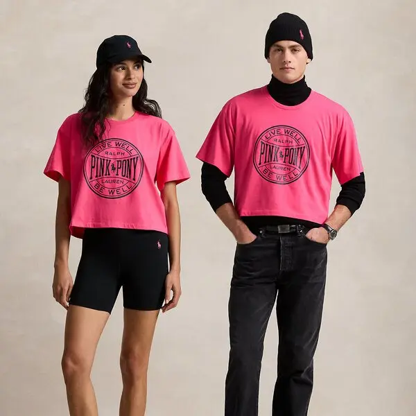 Ralph Lauren Pink Pony Cotton Jersey Cropped Tee - Blaze Fuchsia