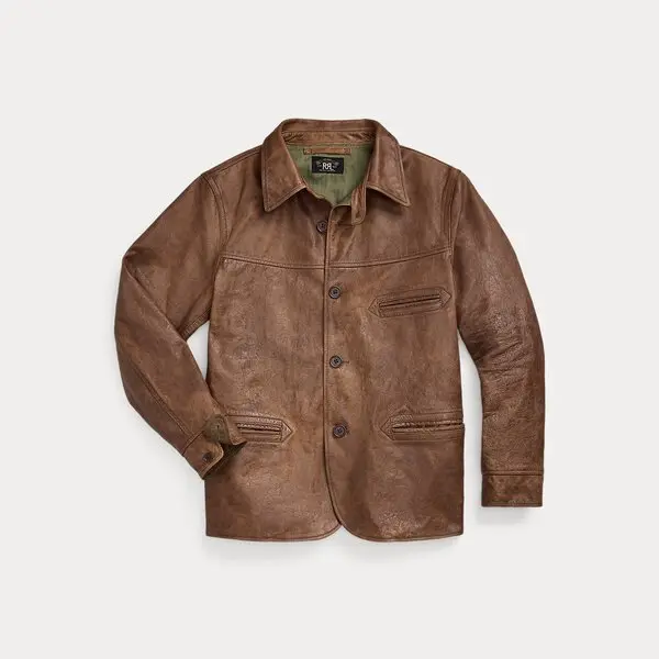 Ralph Lauren Leather Car Coat - Vintage Tan