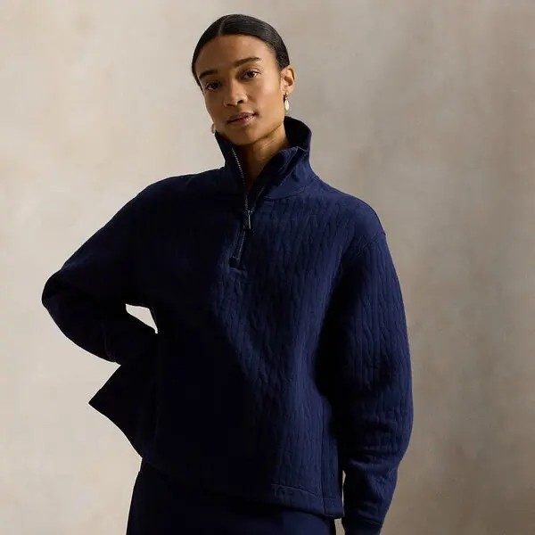 Ralph Lauren Cabe-quited Quarter-zip - Refined Navy