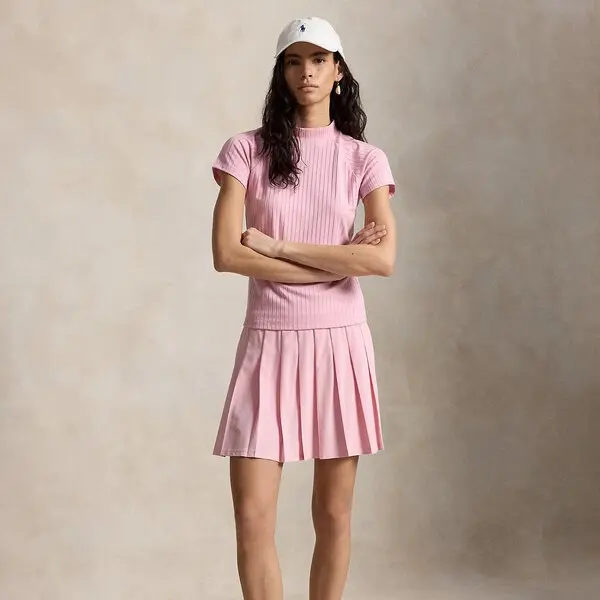 Ralph Lauren Pleated A-line Kort - Light Pink