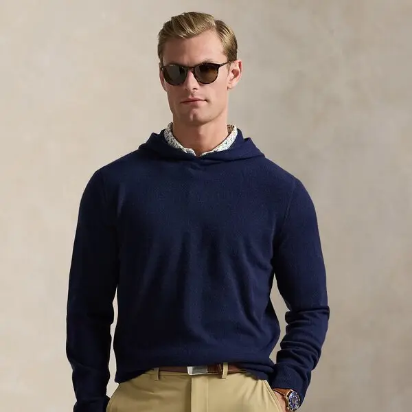 Ralph Lauren Cashmere Hooded Sweater - Refined Navy