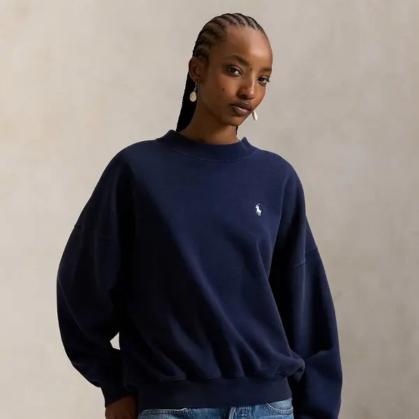 Ralph Lauren Oversized Fleece Crewneck - Newport Navy