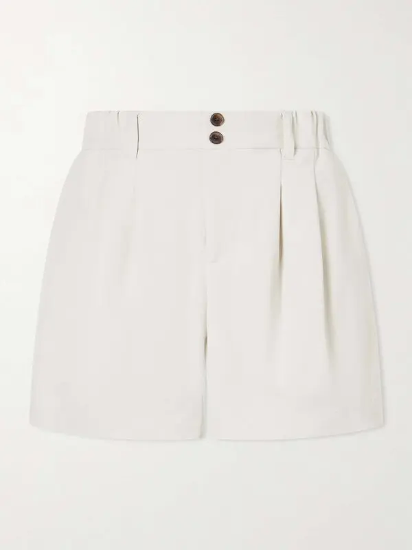 Varley Tansy Pleated Woven Shorts - Ivory