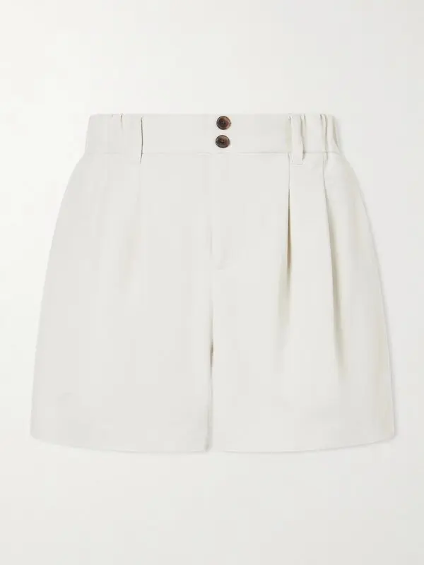 Varley Tansy Pleated Woven Shorts - Neutrals