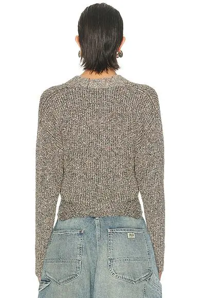 R13 Split Hem Ribbed Cardigan