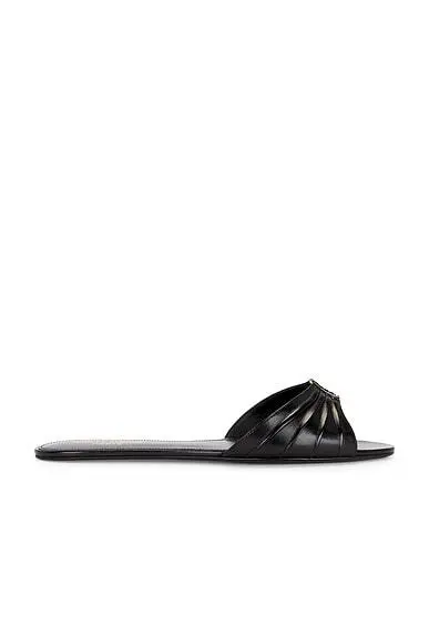 Saint Laurent Babylone Slide Sandal - Nero
