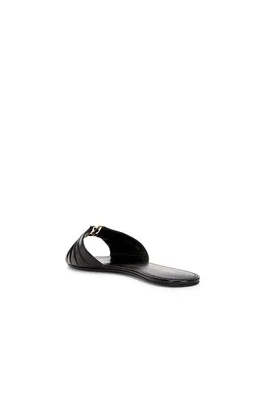 Saint Laurent Babylone Slide Sandal - Nero