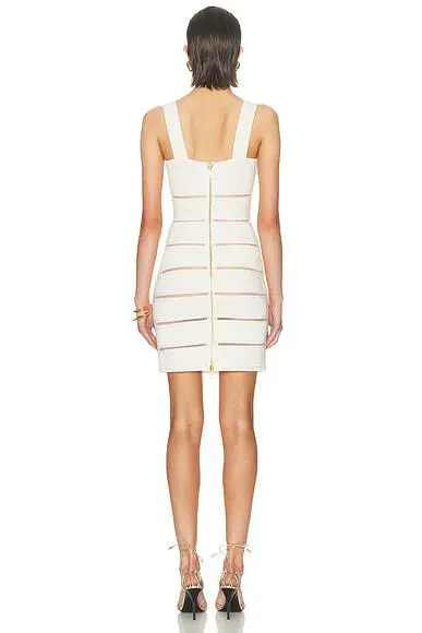 Balmain Glitter Stripes Viscose Knit Dress