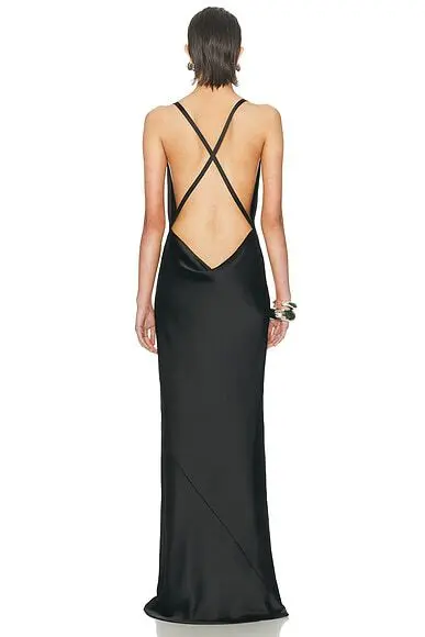 Norma Kamali Cross Back Bias Gown