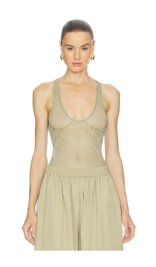 Ronny Kobo Luchy Bodysuit In Sage - Tea