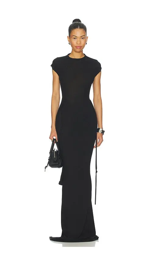 Ottolinger Sleevy Lurex Maxi Dress - Black