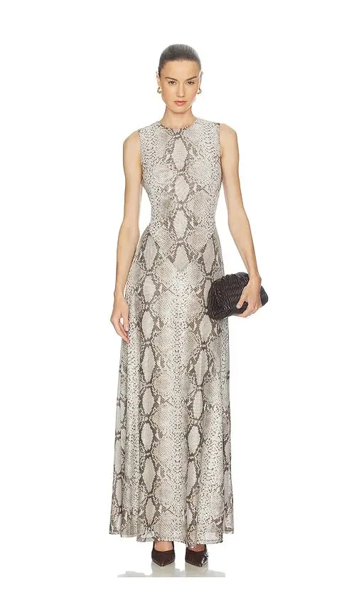 Ronny Kobo Uzina Maxi Dress - Snake Print Natural Multi