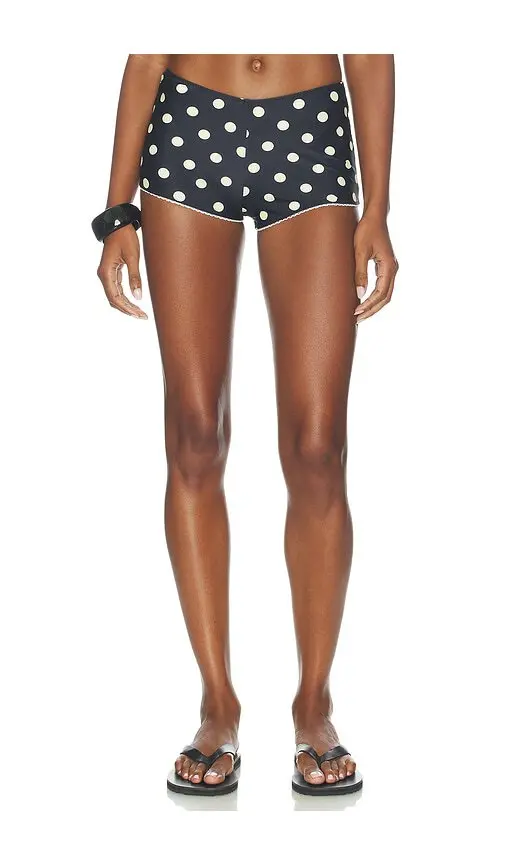 Tularosa Quincy Short In Black - Yellow & Black Dot