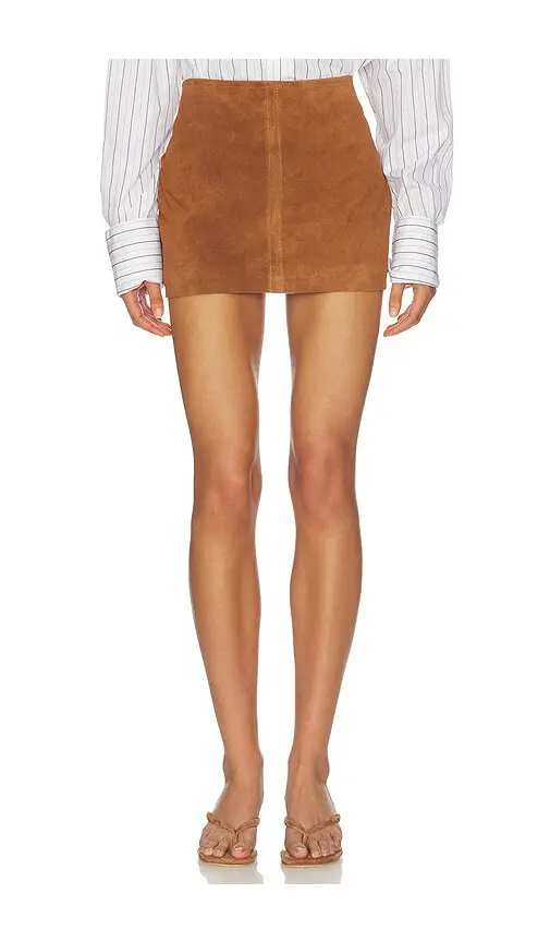 ANIYE BY Janis Leather Skirt - Cognac