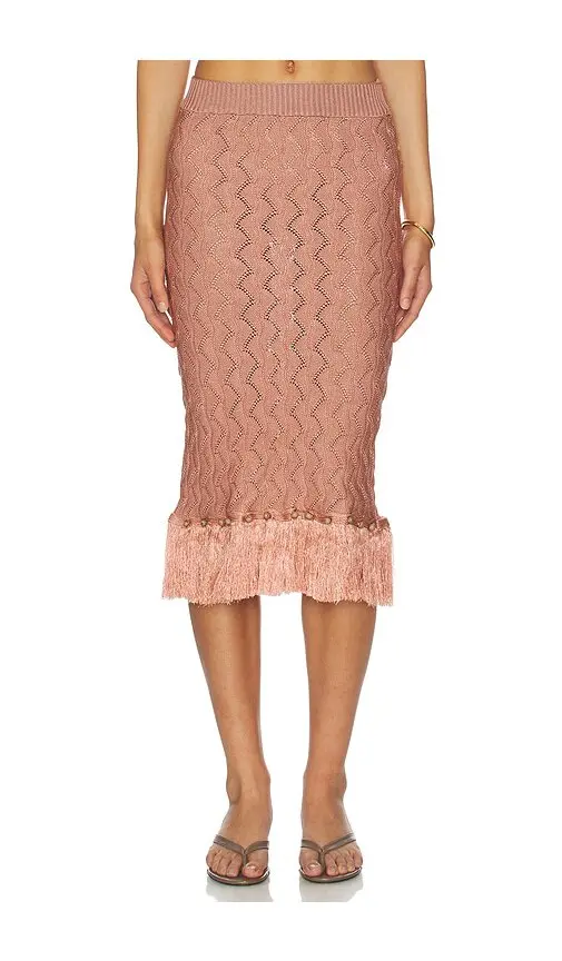 Azulu Lorenzo Midi Skirt In Mauve - Rosewood Pink