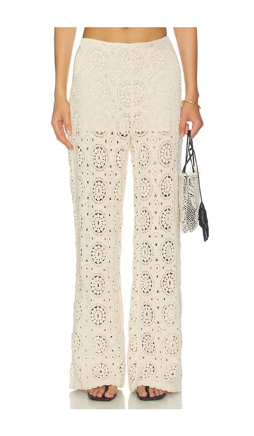 FRAME The Crochet Pant - Cream