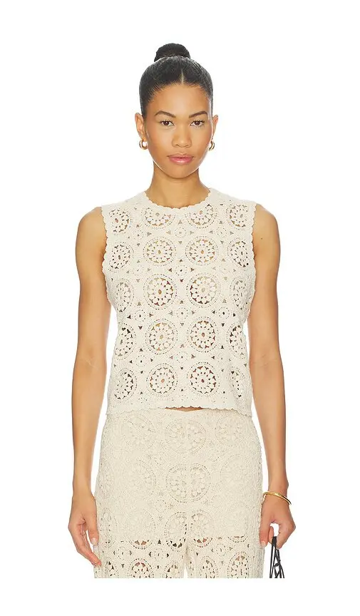 FRAME The Crochet Tank - Cream