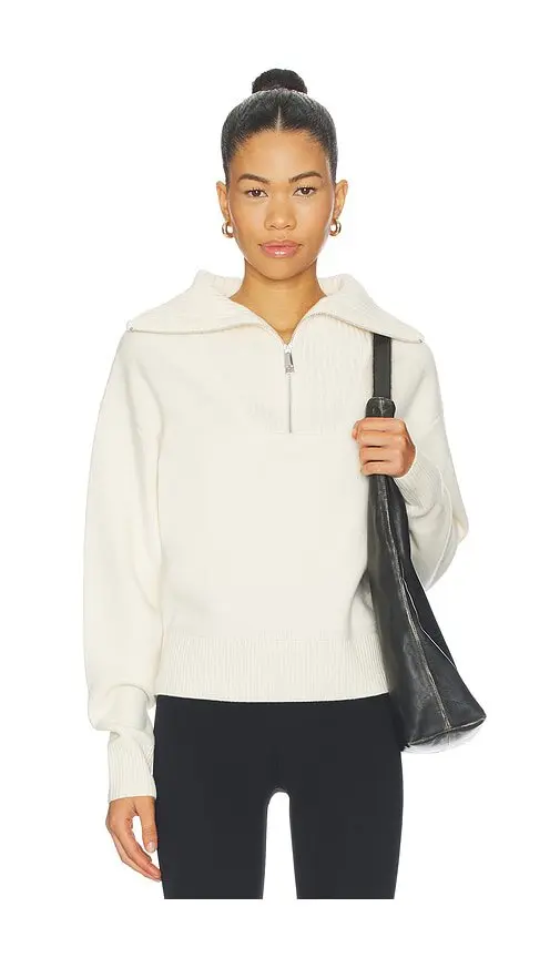 Perfect Moment Half Zip Fleece Top - Nature White