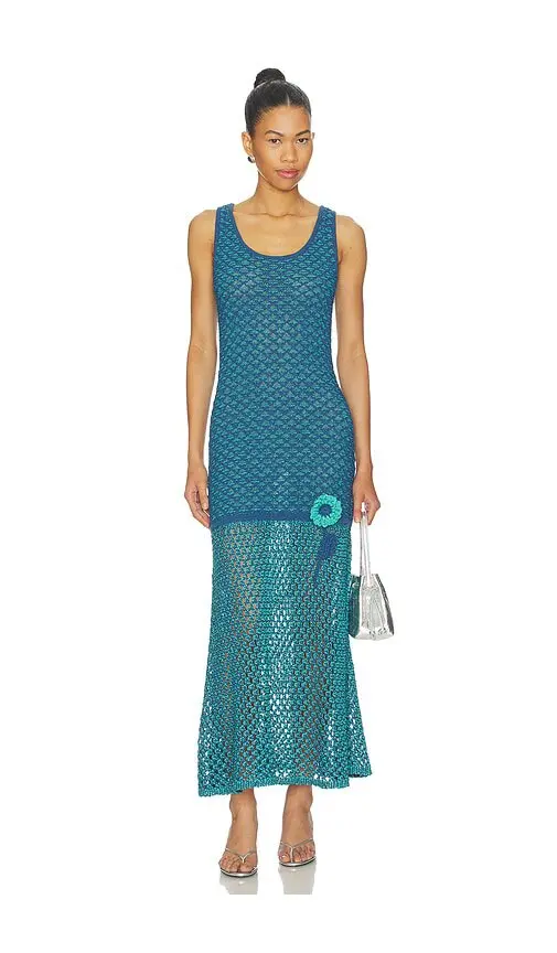 Ph5 Maple Crochet Tank Dress - Turquoise