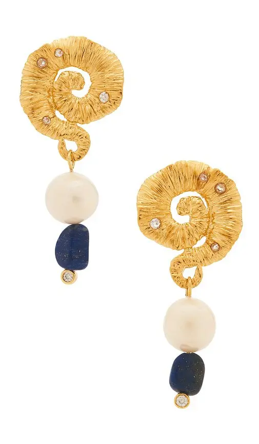 Anni Lu Jet Set Gem Dangle Earrings - Gold