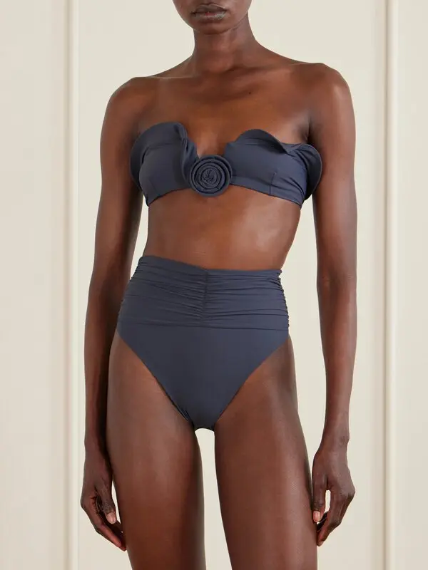 Magda Butrym Floral-appliquéd Bikini Top