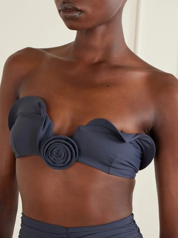 Magda Butrym Floral-appliquéd Bikini Top