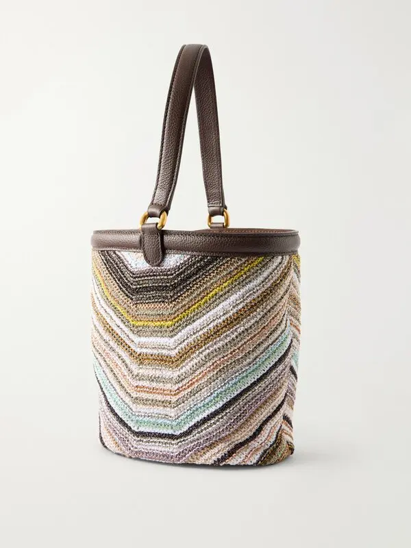 Missoni Leather-trimmed Crochet-knit Tote