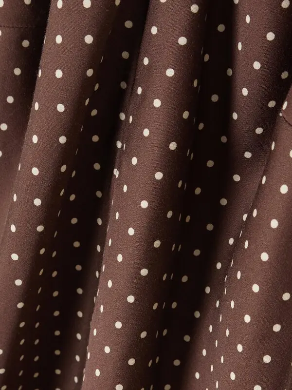 Posse Phoebe Polka-dot Lyocell Halterneck Midi Dress - Brown
